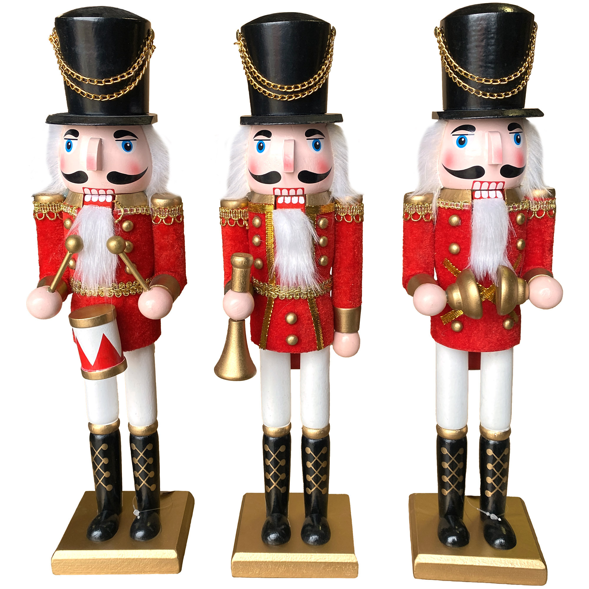 Astoria Grand 14" Red Marching Band Nutcrackers, 3 Assorted | Wayfair